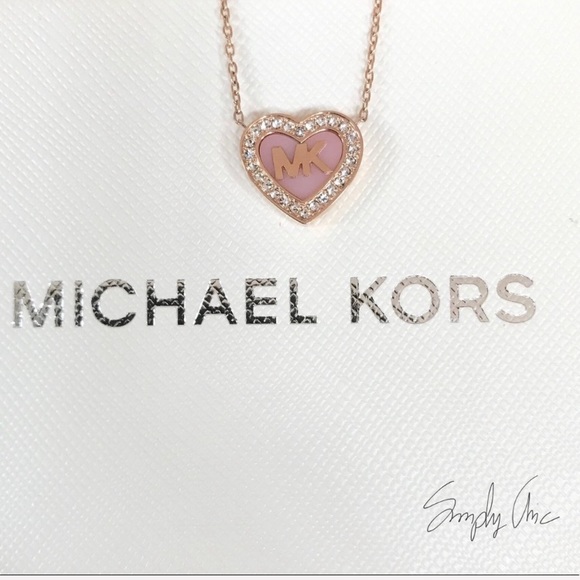 Michael Kors | Jewelry | Nwt Authentic Mk Rose Gold Tone Pave Heart ...